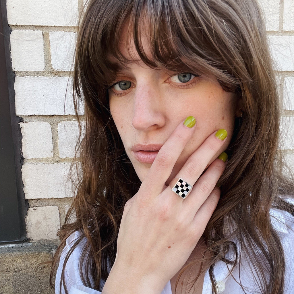 Samuel Mini Ring - Checkered — Tarin Thomas