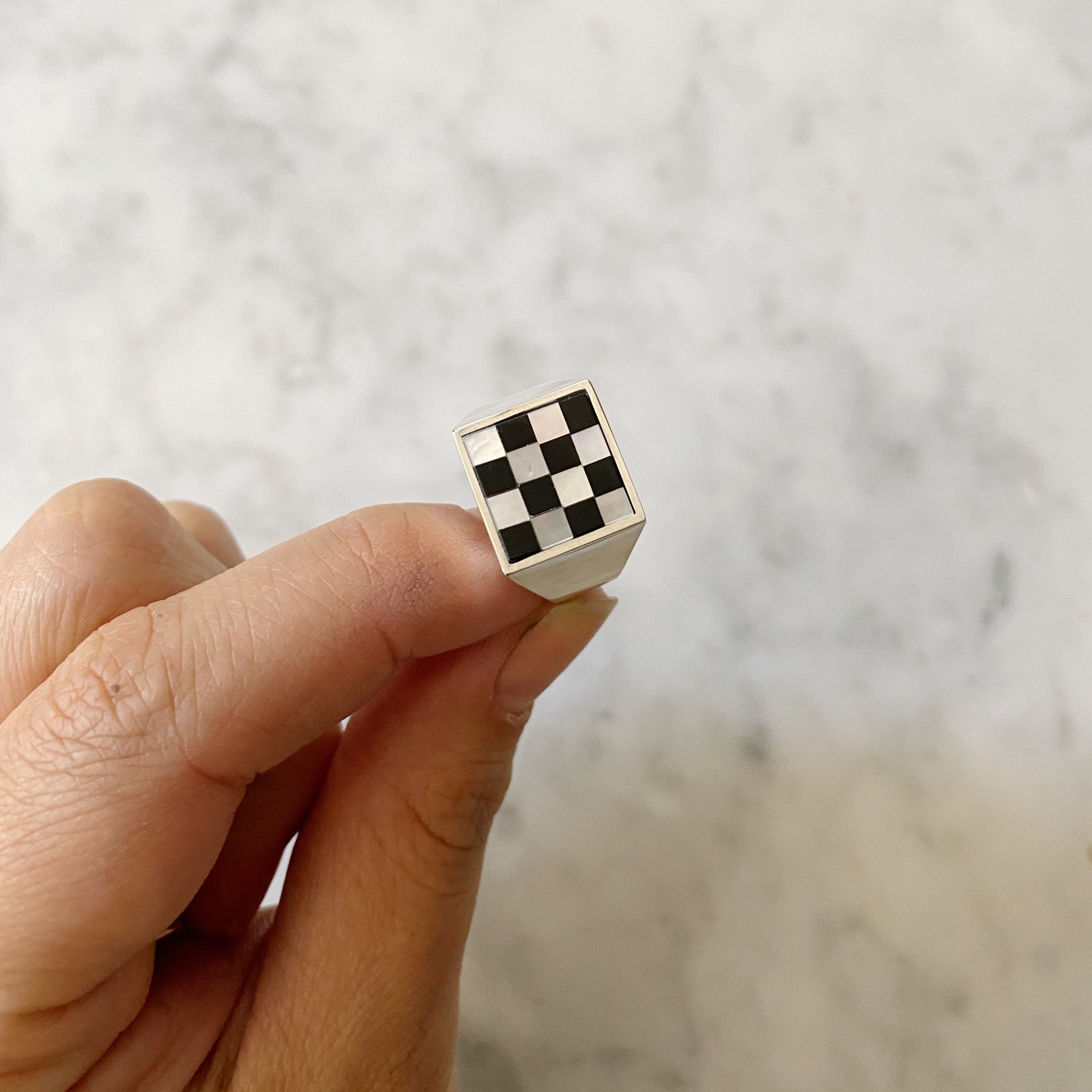 Samuel Mini Ring - Checkered — Tarin Thomas